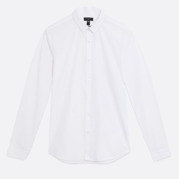 New Look | Shirts | Nwt New Look Men White Poplin Long Sleeve Shirt ...